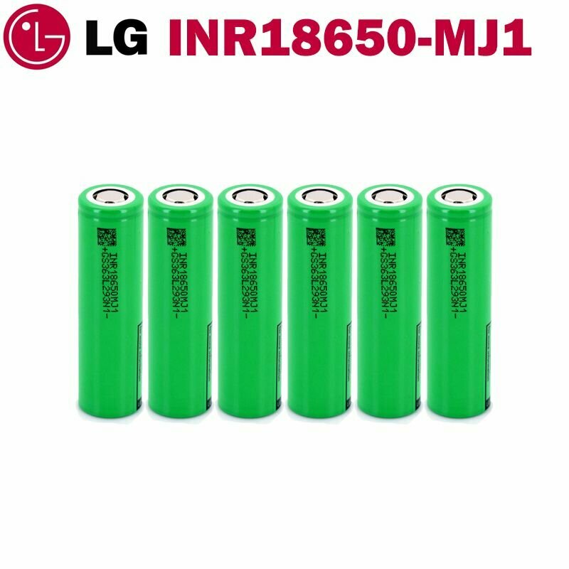 6 шт. Аккумулятор Li-Ion LG INR18650-MJ1 (3400 mAh, 3.635V, 10A)
