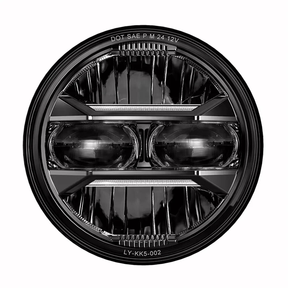 Универсальная круглая светодиодная фара 5,75 дюйма для мотоцикла DRL 5 3/4 для Harley Honda Shadow VT 600 700 750 1100 VTX 1300 1800 Black