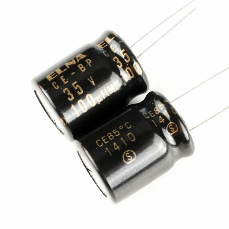 2 шт, ELNA Silmic II Аудио HIFI Конденсатор электролитический 35В-100мкФ (100uF-35V, 10x12мм)