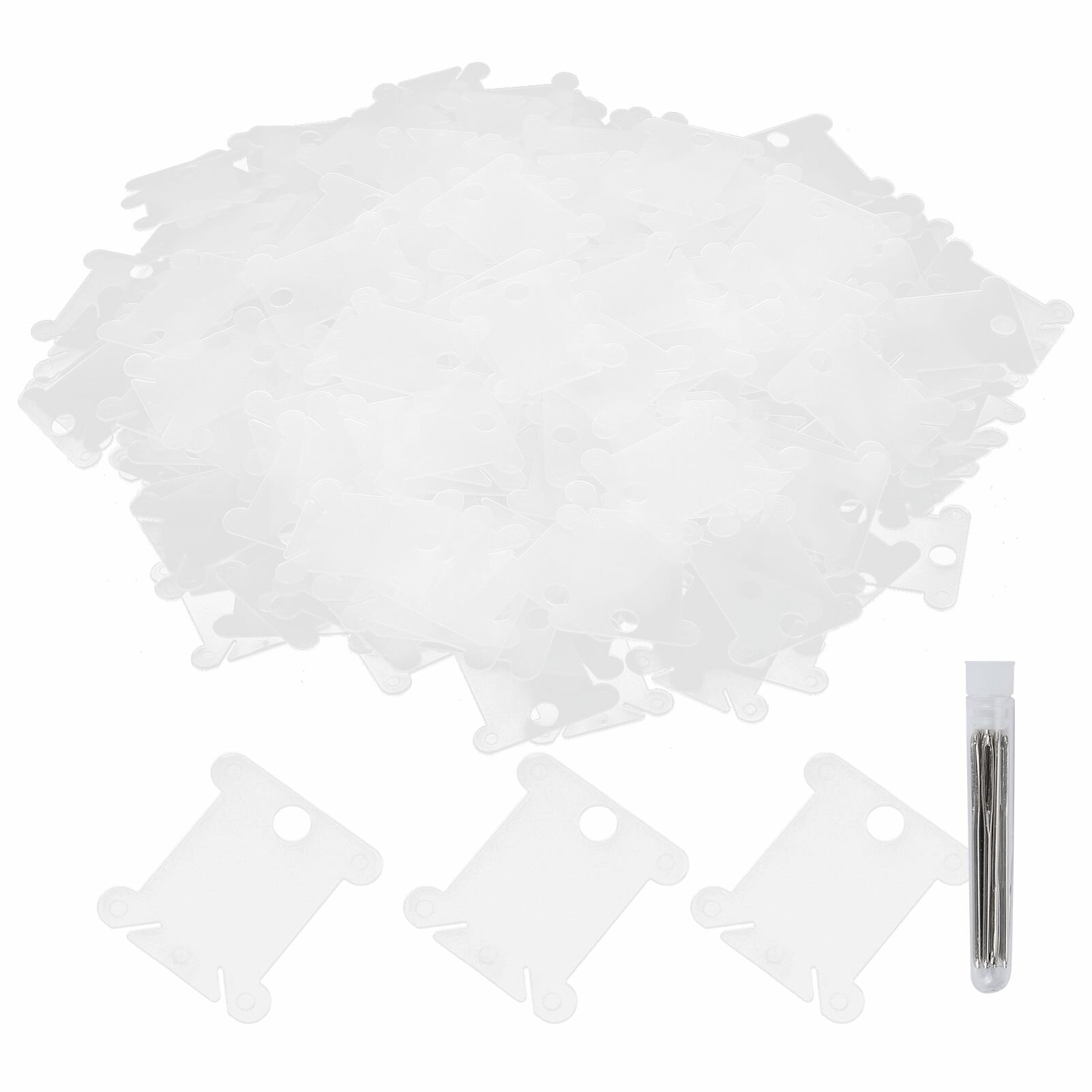 300 шт. пластиковые катушки для ниток, прозрачные, для вышивки крестиком, удобная укладка ниток