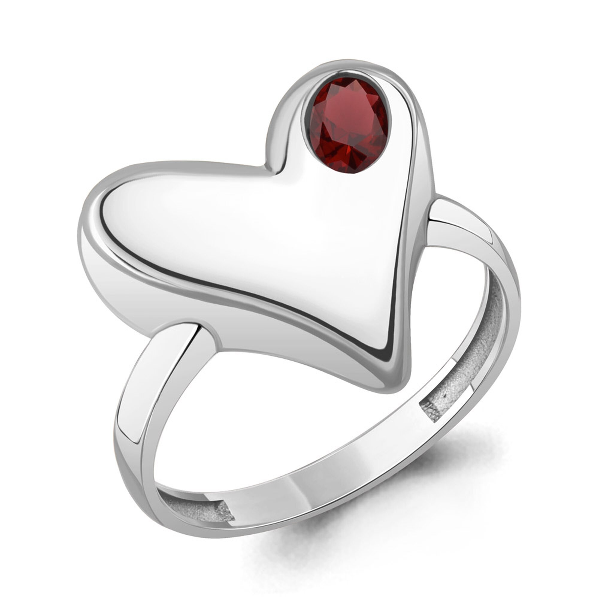 Кольцо, серебро, 925 проба, родирование, гранат