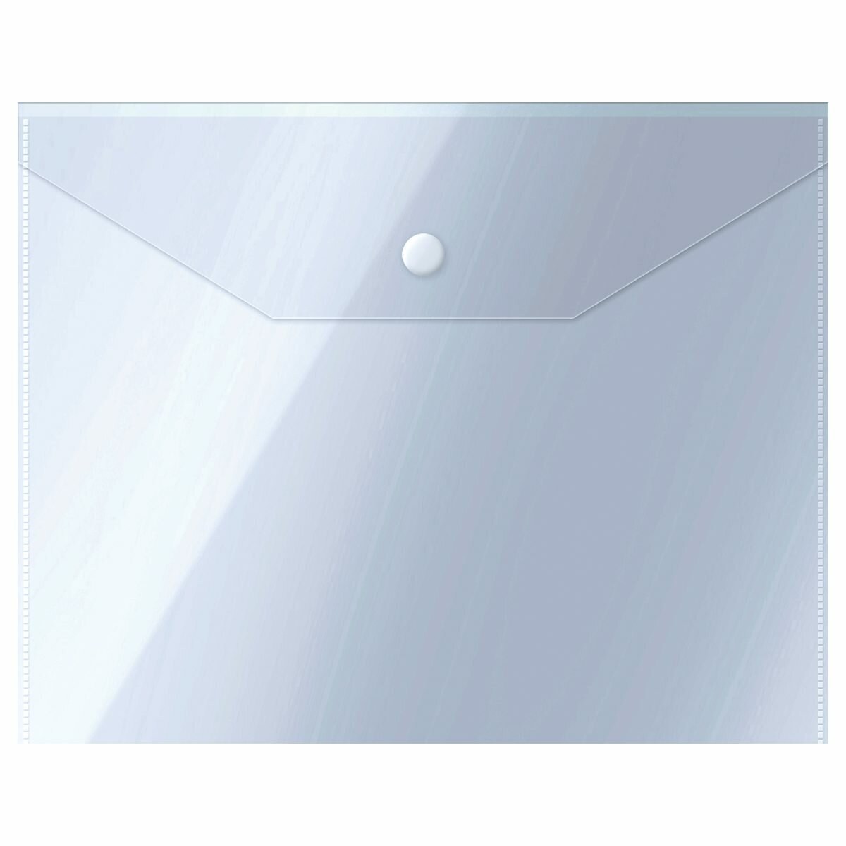 Папка-конверт на кнопке Стамм (А5 (190x240мм), 150мкм, пластик) прозрачная, бесцветная (ММ-31907), 10шт.