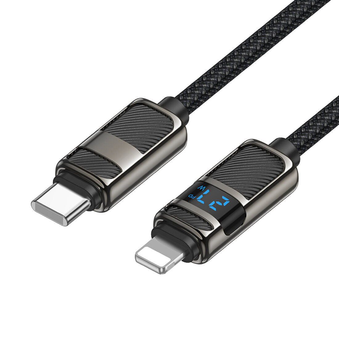 Кабель Lightning to Type-C (PD), HOCO, U137, 1.2м, с дисплеем, черный