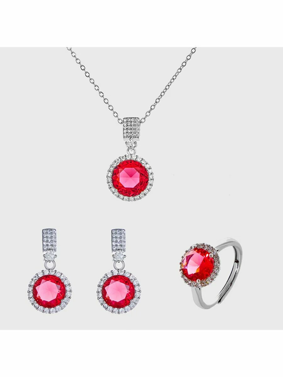 Комплект бижутерии, изумруд синтетический