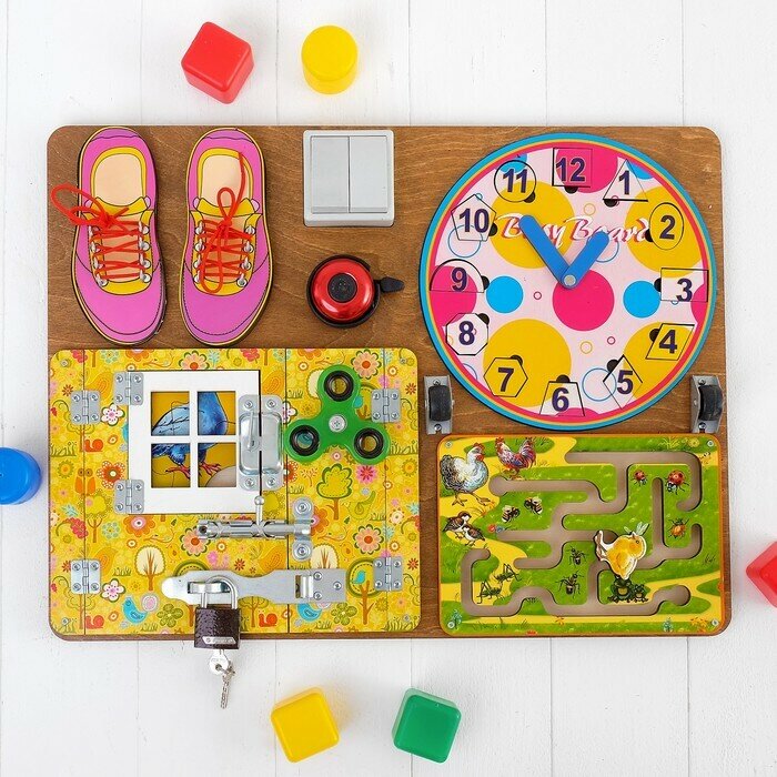 Бизиборд Нескучные игры "Для девочек", деревянный