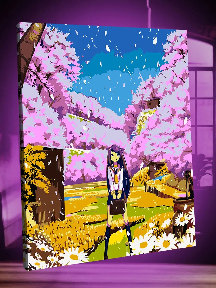 Картина по номерам Аниме цвет сакуры