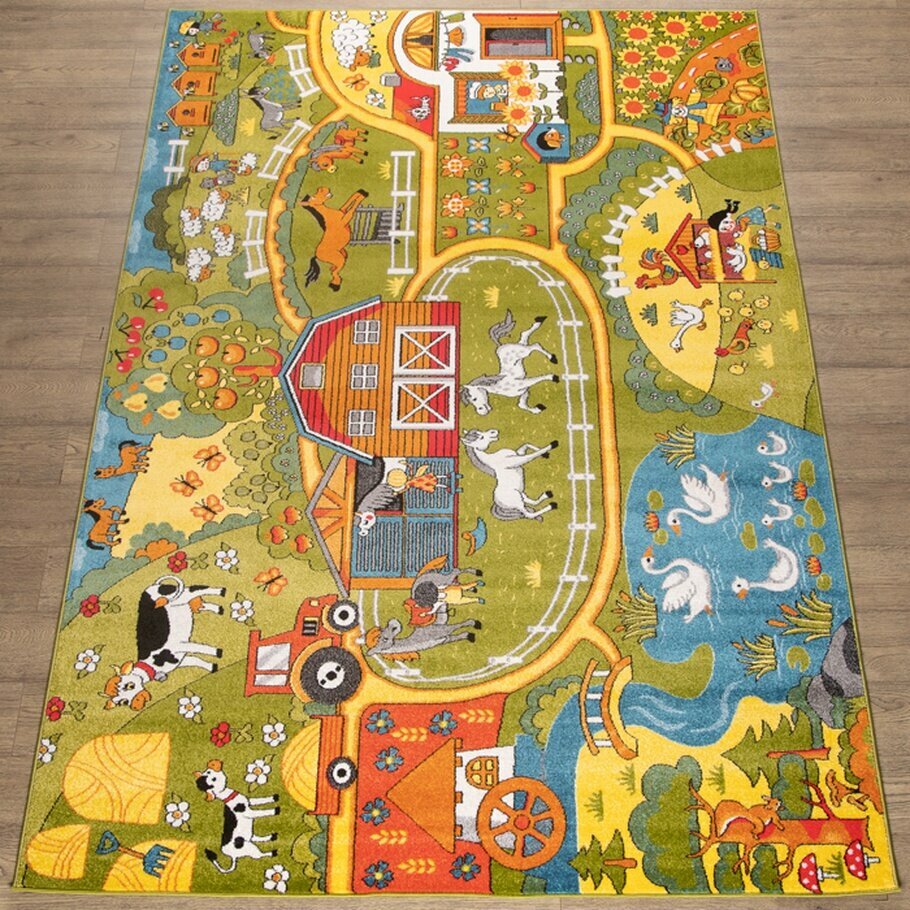 Ковер, Прямой, Зеленый, Желтый, Оранжевый, Красный, Синий, Белый, Коричневый, Детский, на пол, в гостиную, спальню, в ассортименте (150 см. на 230 см.)