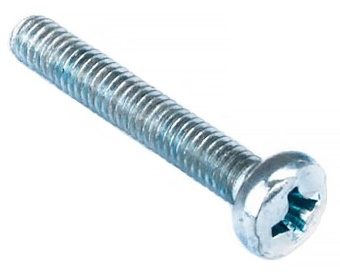 Винт Стройбат DIN 7985 метрический оцинкованный, стальной, серый, 4×30мм, резьба М4, 100шт. / крепеж