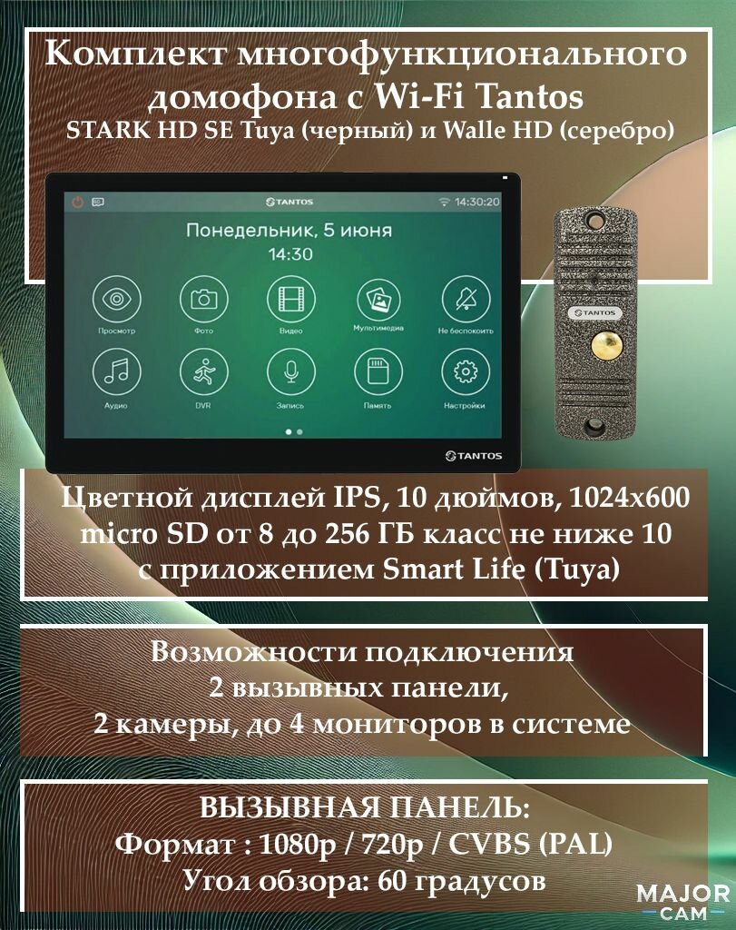 Комплект Stark HD SE Tuya (черный) и Walle HD (серебро)