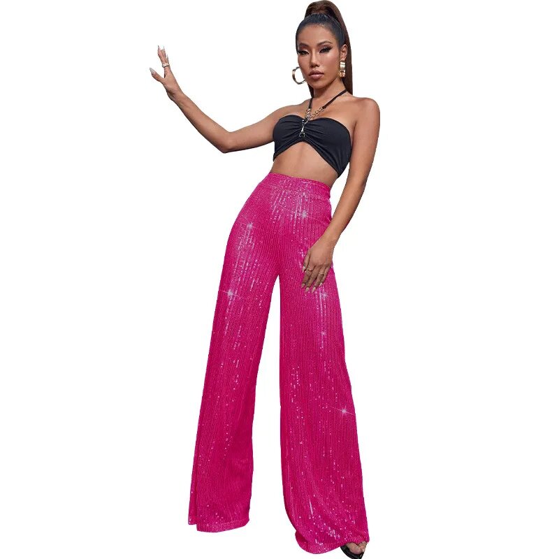 Брюки R9175 Sexy Bling Bling Sequined Pants Розовый, XXL, R9175-9