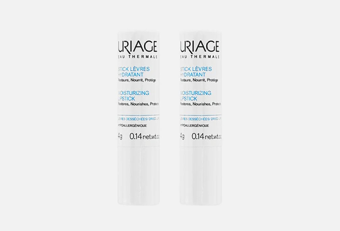 Увлажняющий стик Uriage Stick Levres, для губ, аптечная косметика, 2 шт.