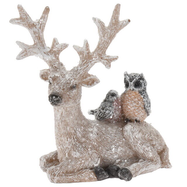 Новогодняя статуэтка Милые Друзья - Олененок, Сова и Снегирь 12 см, Koopman, APF475030-2