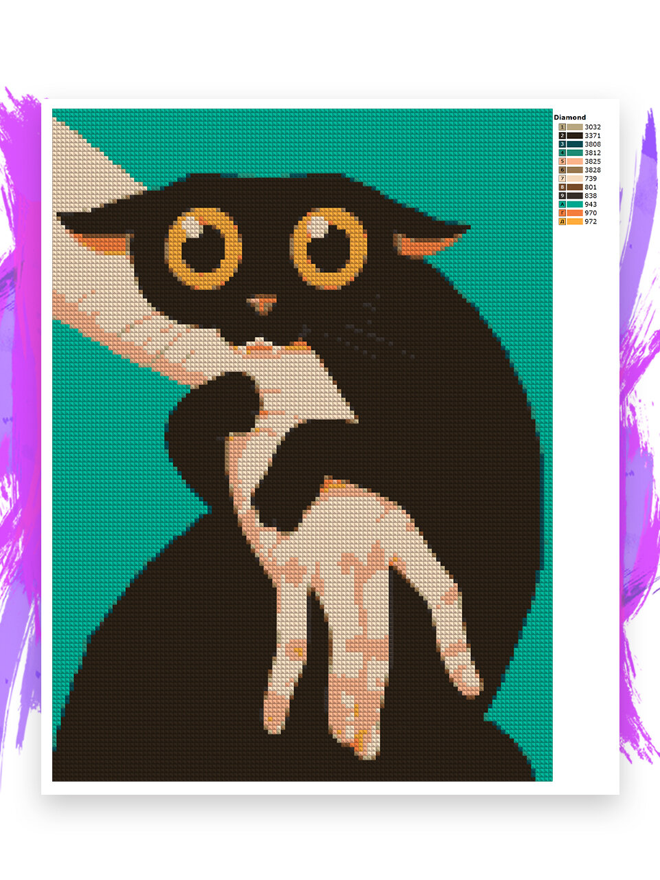 Алмазная мозаика без подрамника - вышивка Кусь 30 х 40 см