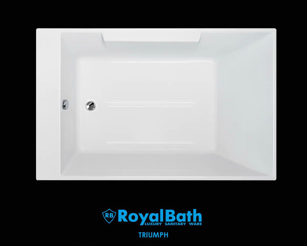 Акриловая ванна прямоугольная TRIUMPH 180х120х65 с каркасом сифон в подарок