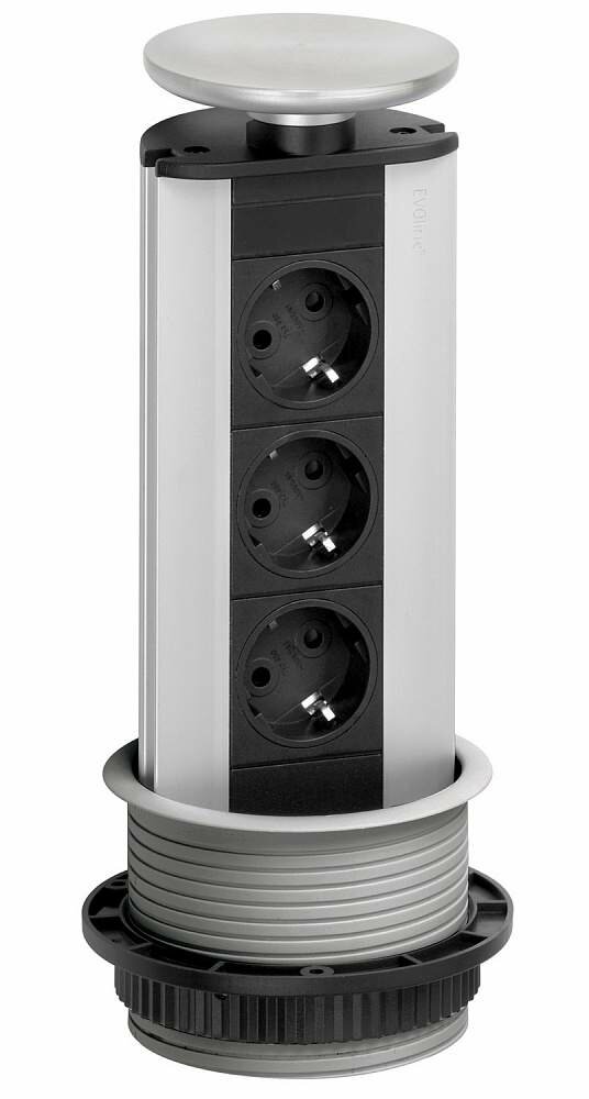 Блок розеток EVOline Port Standart 931.00.001, серебристый