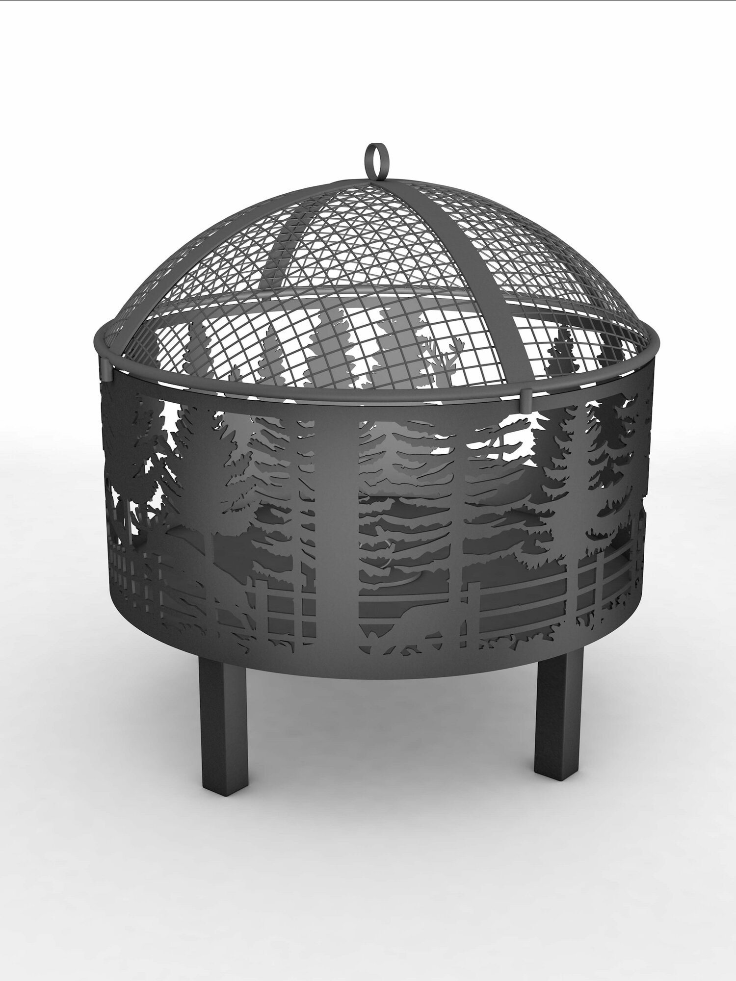 Костровая чаша Вольный олень+Купол искрогаситель 60 см 0,3 см