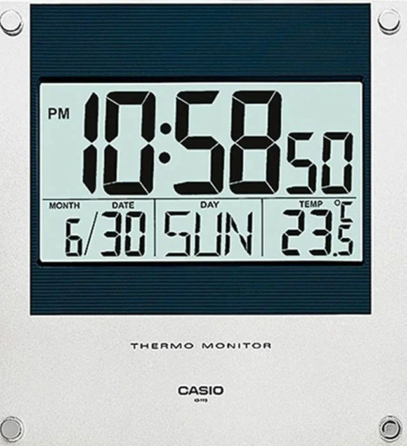 Часы настольные Casio ID-11S-2, кварцевые, полимерный корпус, 22x23.6x2.5 см