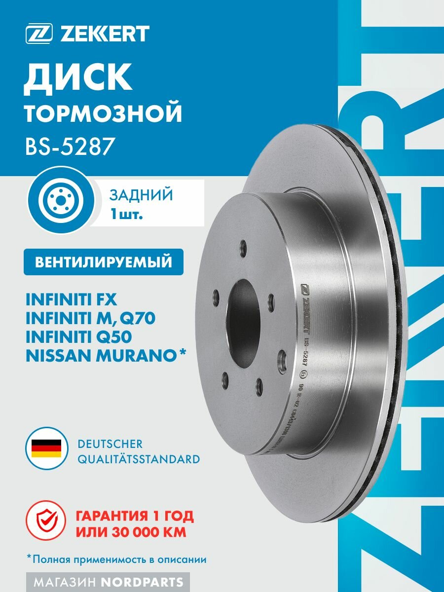 Диск тормозной задний Infiniti FX, Q50, Nissan Murano, Инфинити, Ниссан Мурано, OEM 43206CA000, 43206CK000, GF3Y3325XA