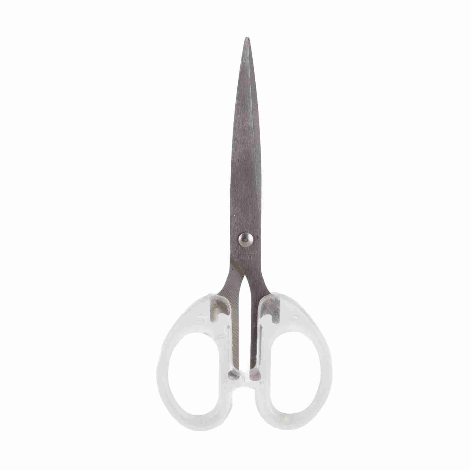Craft Scissors Clear Frosted Handle Comfortable Grip Portable Paper Fabric for Student Teachers Staff