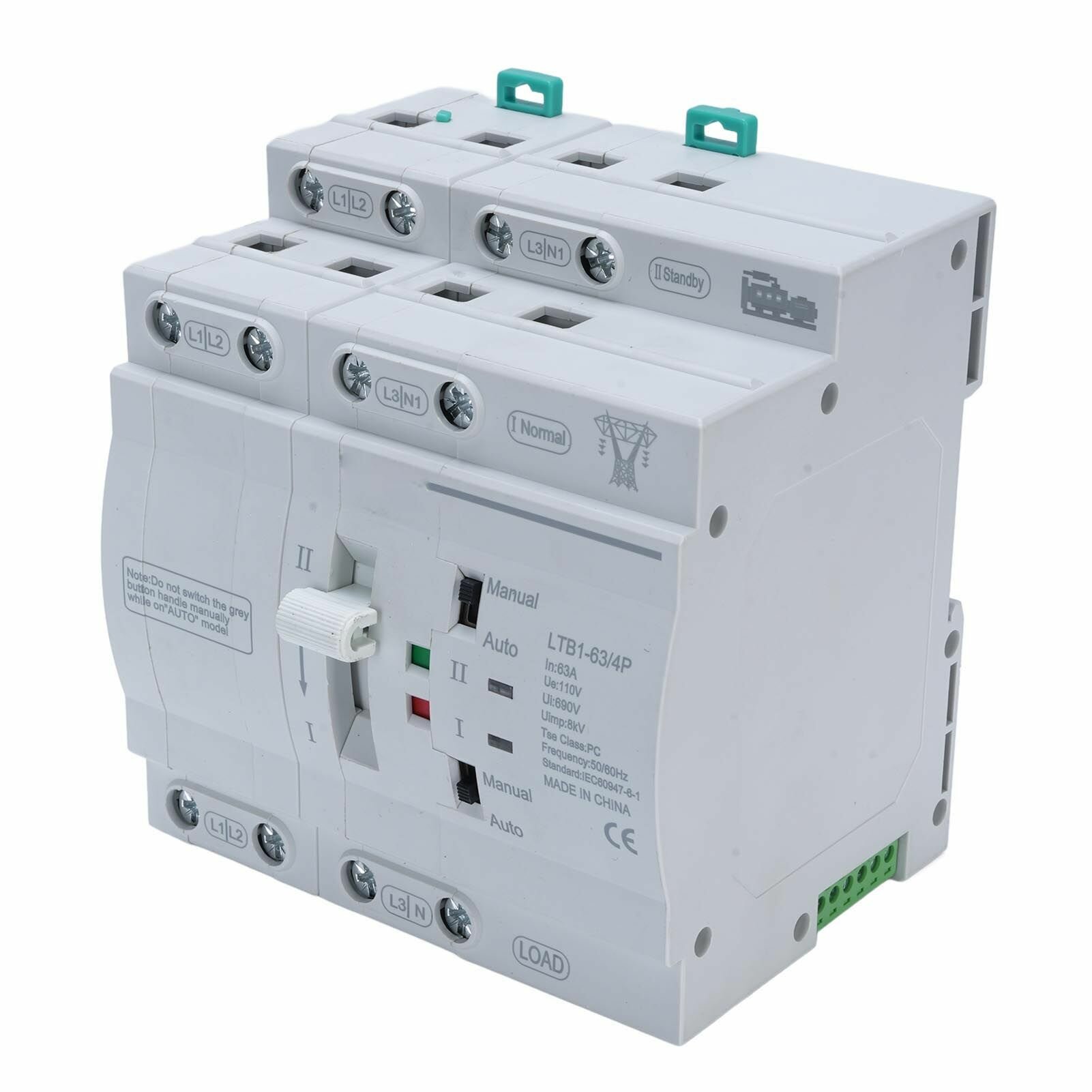 Автоматический переключатель LTB1-63, 4P, 63А, для сети и генератора