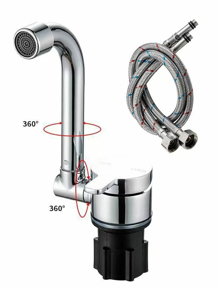 Складной кран для автодома 360 с подводкой воды медный однорычажный смеситель для раковины кемпера DM