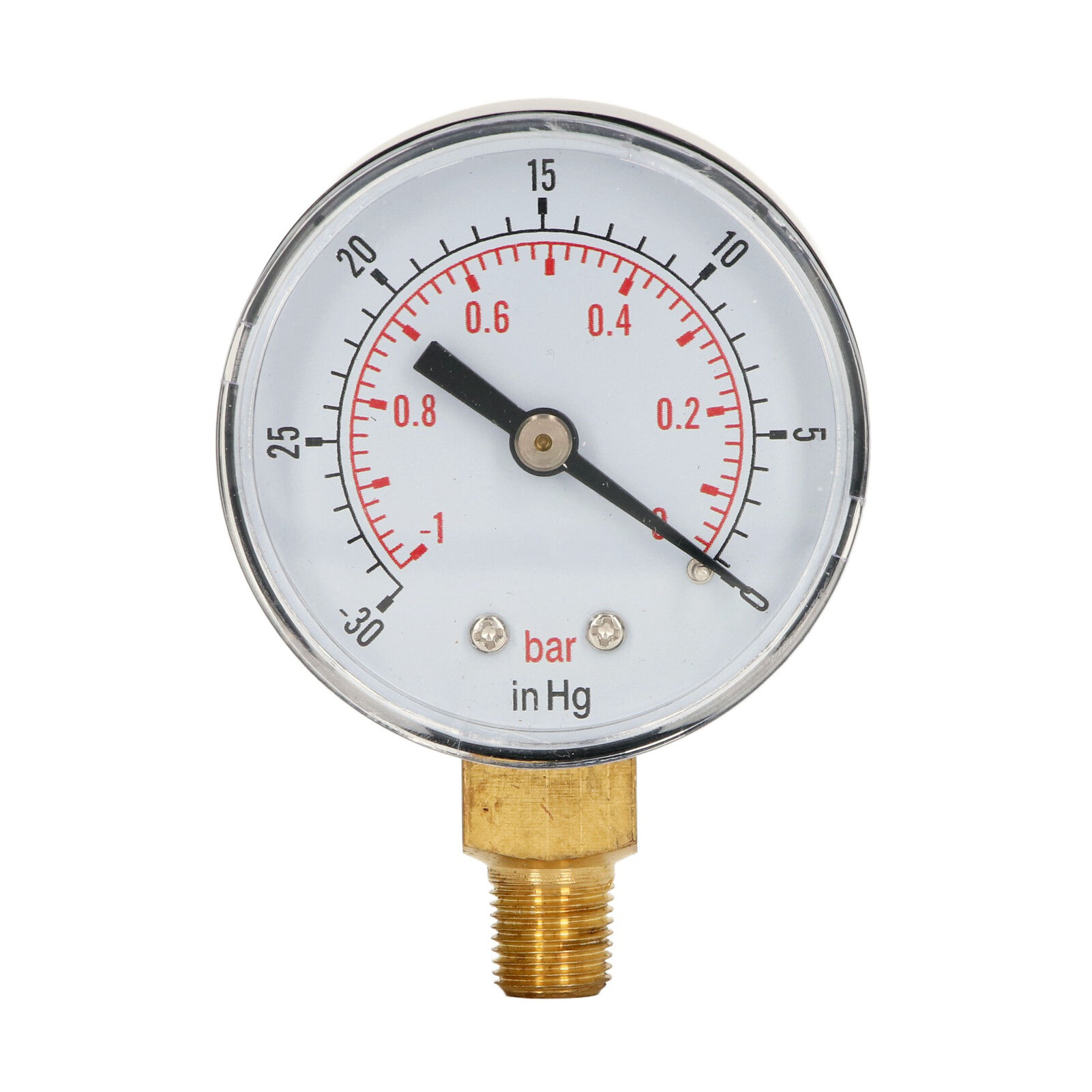 Pressure Gauge 1/8in BSPT Brass Interface Good Airtightness Vacuum for Water Oil