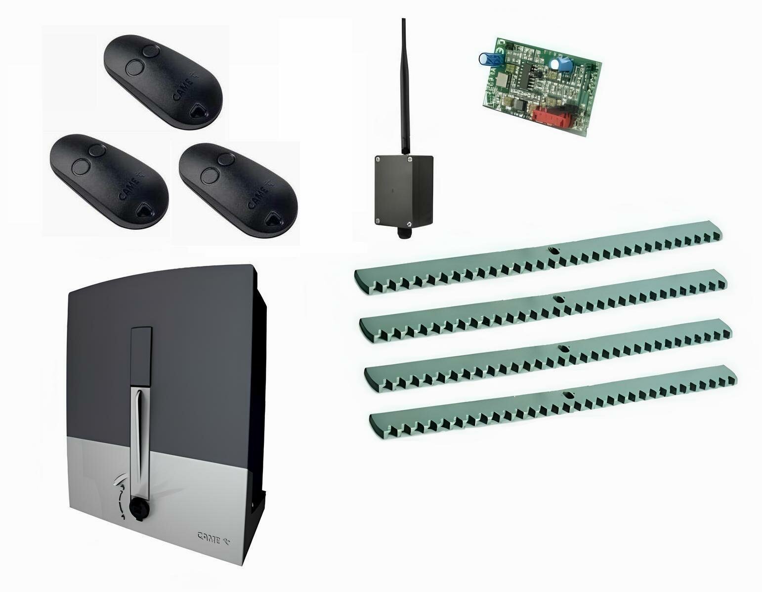 Автоматика для откатных ворот BXL04AGS KIT-KR4-BT-Т3, комплект: привод, радиоприемник, 3 пульта, 4 рейки, Bluetooth-модуль