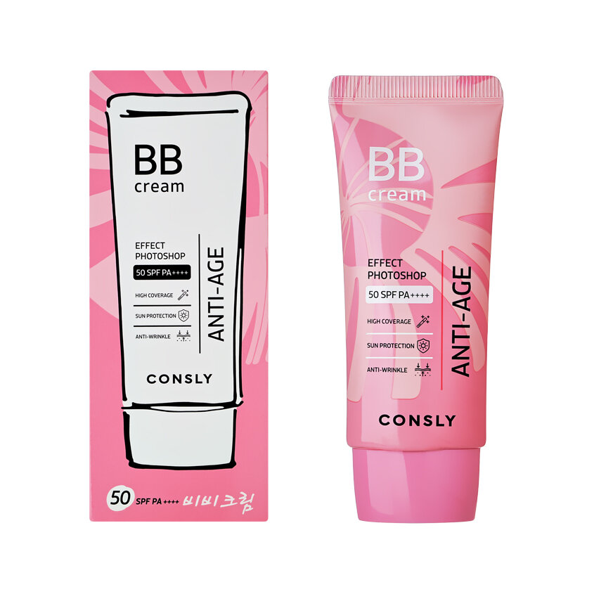 Крем для лица CONSLY EFFECT PHOTOSHOP BB антивозрастной SPF-50 PA++++ (натуральный бежевый) 50 мл