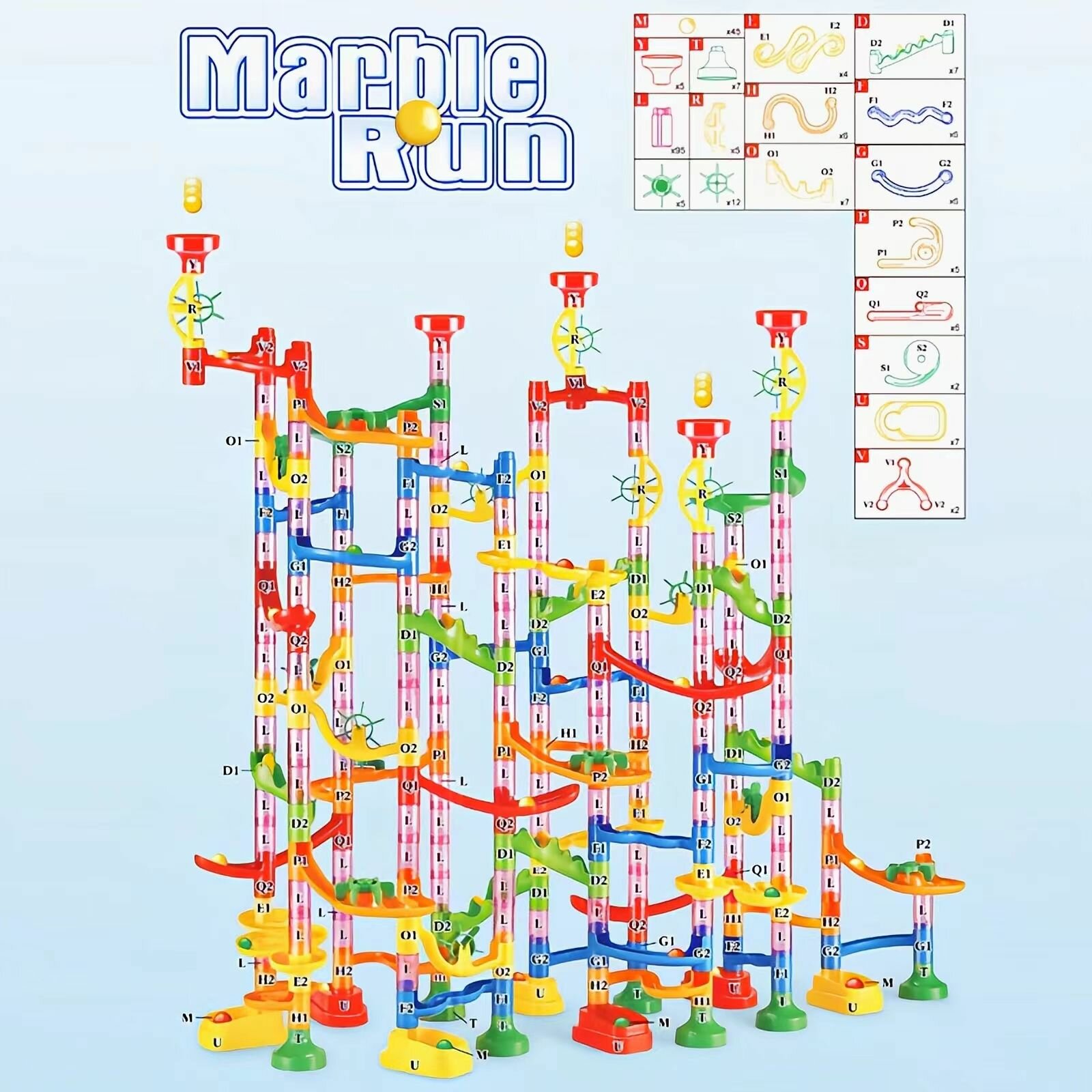 Конструктор Весёлые горки /232 элемента /Marble Run — фото 1