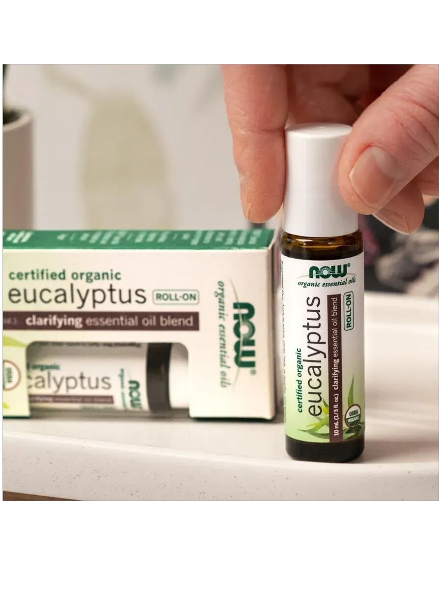 MOW Органическое эфирное масло эвкалипта в роликовом флаконе - 89 мл, очищающая и восстанавливающая смесь