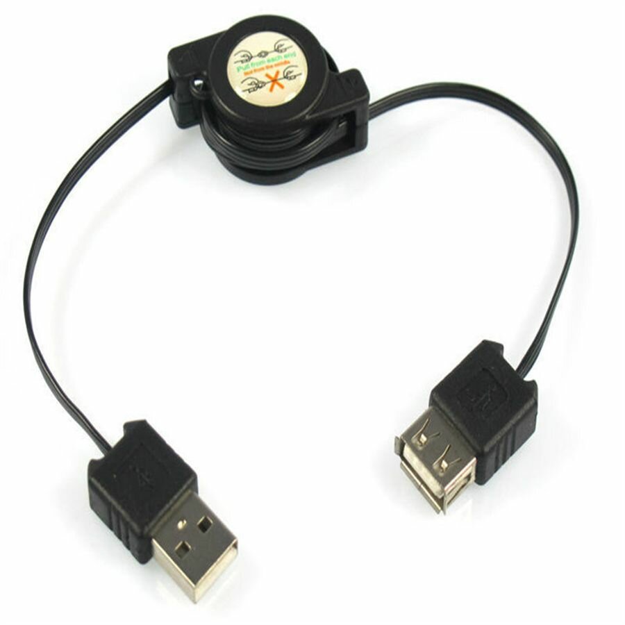 USB 2.0 От Мужчины К женщине Удлинитель M / F Выдвижной USB-кабель Шнур Черный