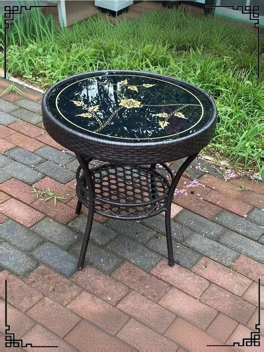 Садовый стол, Закаленное стекло 58х58х60 см