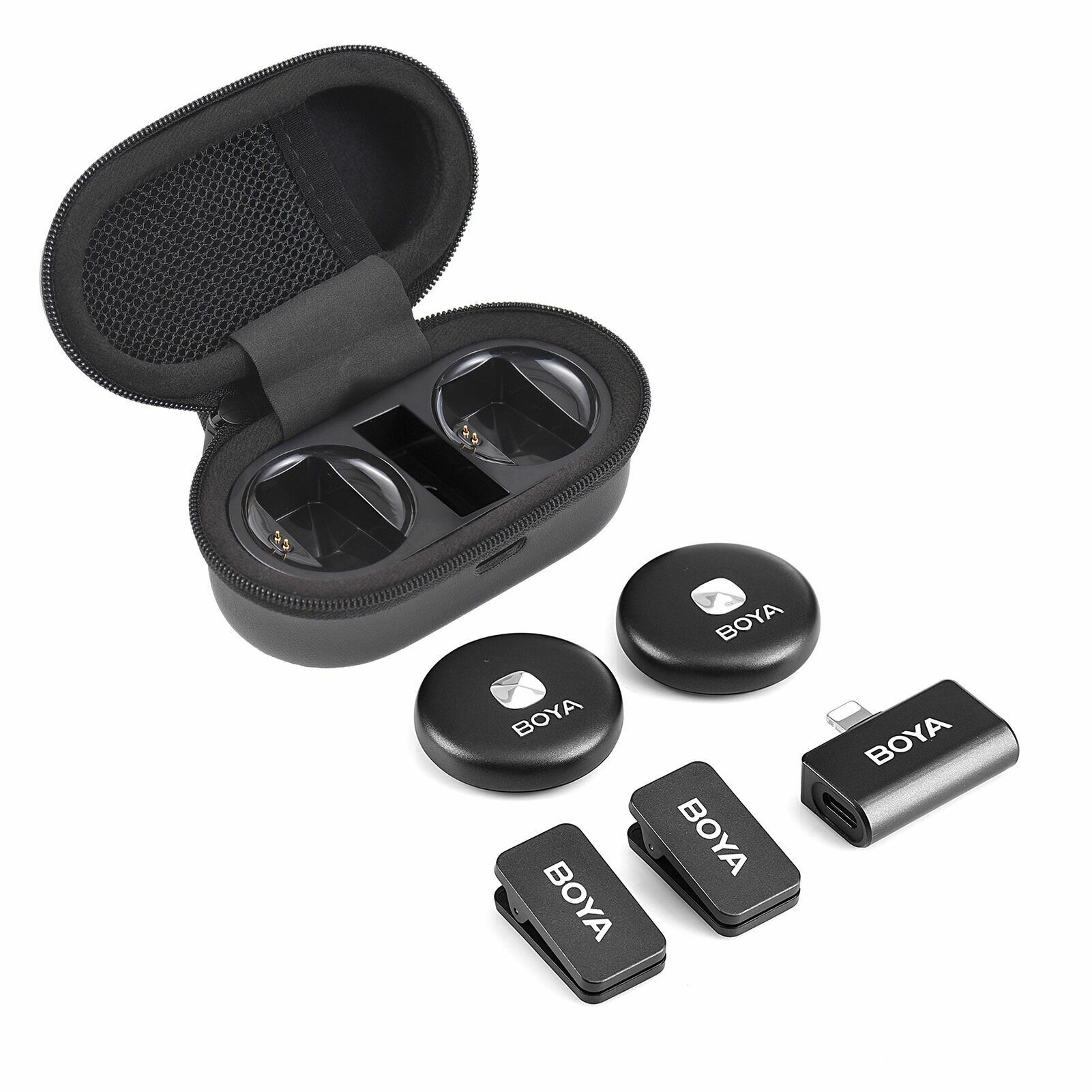 BOYA Omic-D-B Набор беспроводных мини-микрофонов One to Two 2,4G, черный