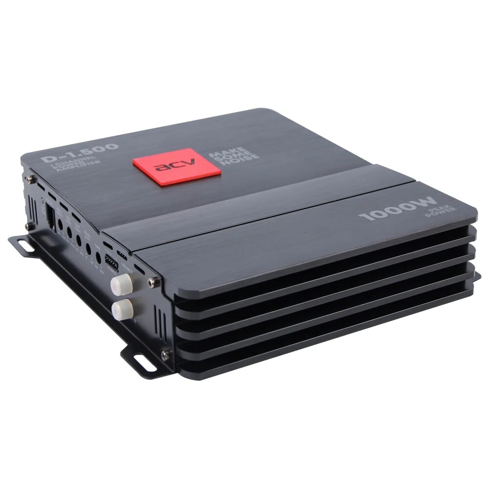 Усилитель ACV 500Вт/1-канал/2-1 Ом/BassBoost-пульт/D-class/Low-pass(6 шт мастер) D-1.500, 500 Вт