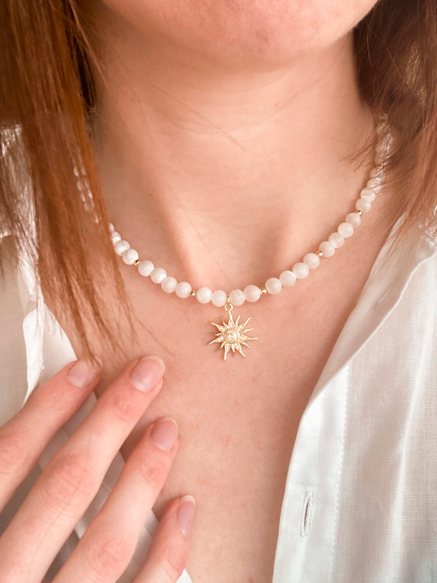 Чокер, перламутр