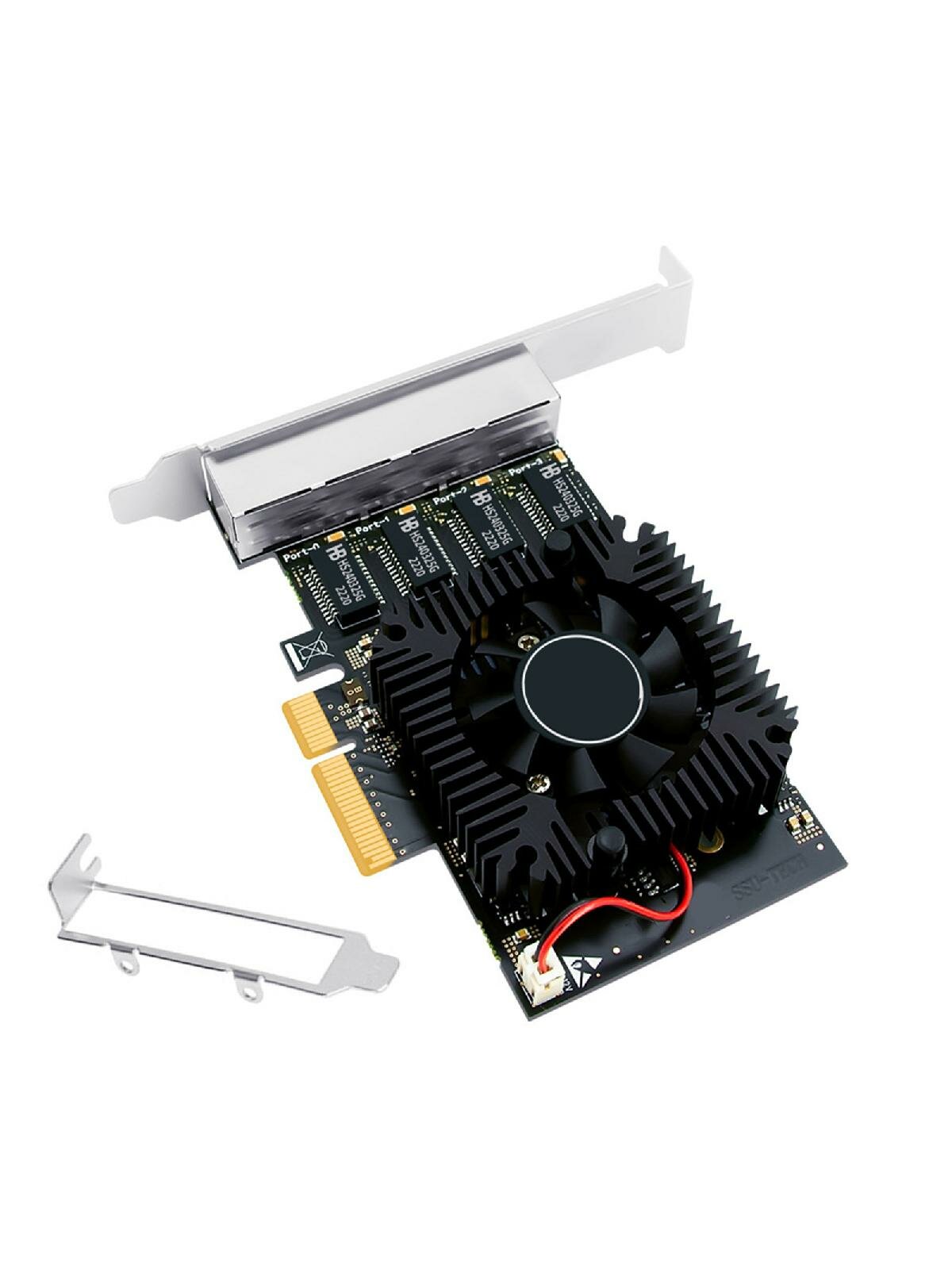 PCIE3.0X1 Ethernet Card 2.5Gbps RTL8125BG Control 4x Rj45 Port Ethernet Networking Expansion Card