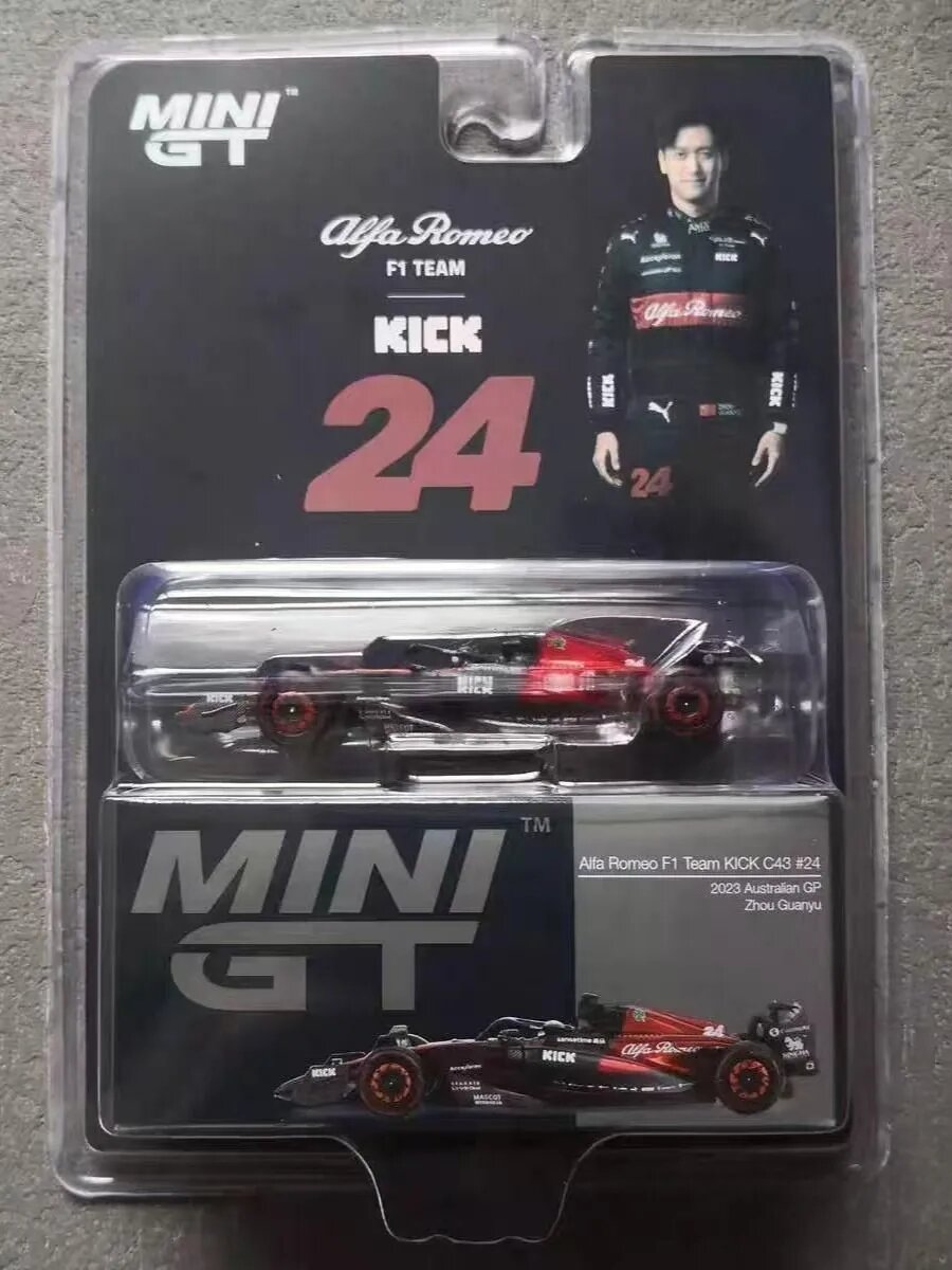 МашинкаTSM MINI GT 1/64 #728 Alfa Romeo C43 #24 Zhou Guanyu 2023 F1 Australian GP MIJO Die-cast Alloy Car Model Collection Toy Gift