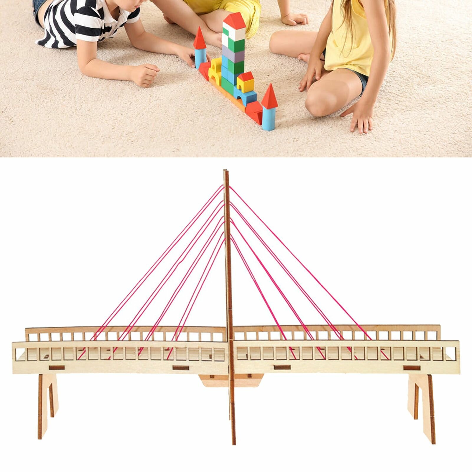 DIY деревянный мост развивающая детская игрушка-головоломка деревянный мост в сборе для детского сада научный эксперимент