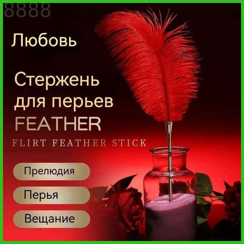 Кисточка БДСМ, палочка с перьями горничной, (госпожи), (для ролевых игр)