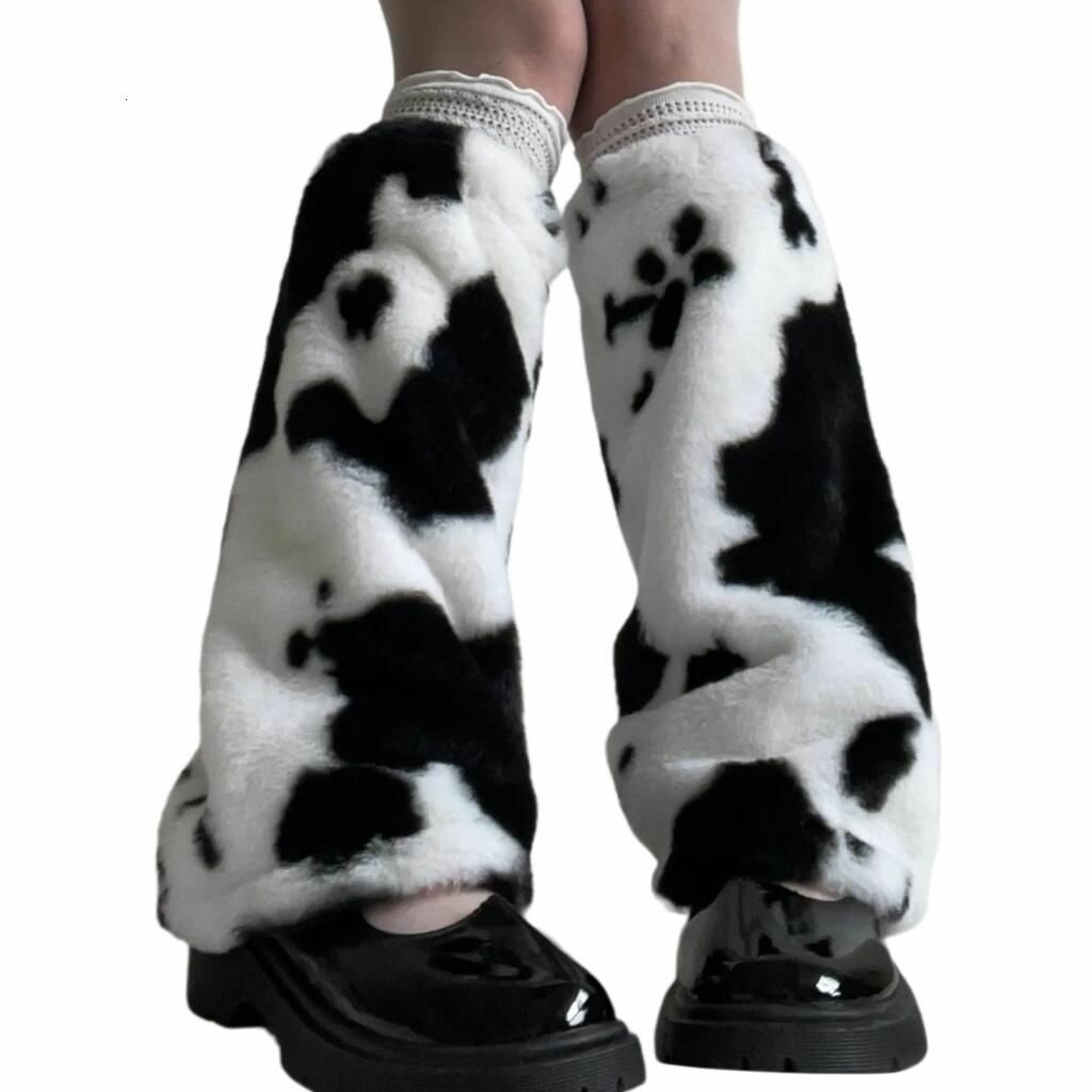 Плюшевый чехол для ног-черные и белые цветы