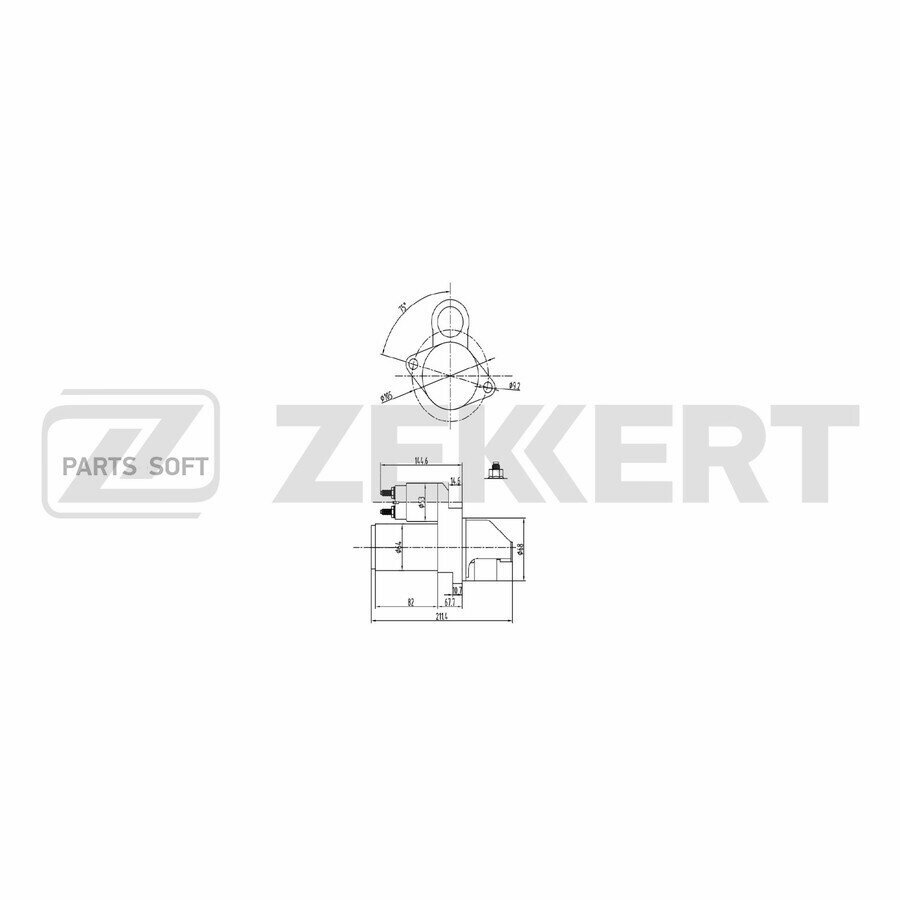 ZEKKERT AN-1076 Стартер Chevrolet Cruze (J300) 09- Lacetti (J200) 05- Opel F G H J 91- Corsa A B 82- ()