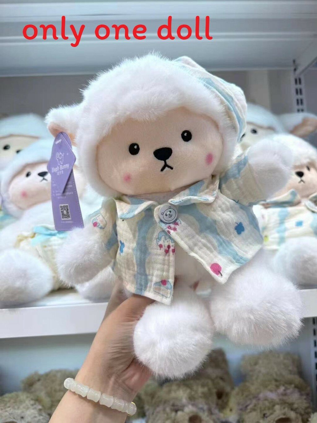 Baby and kids sheep plush toy soft animal wearing pajamas and headgear decor toy for sleep and play