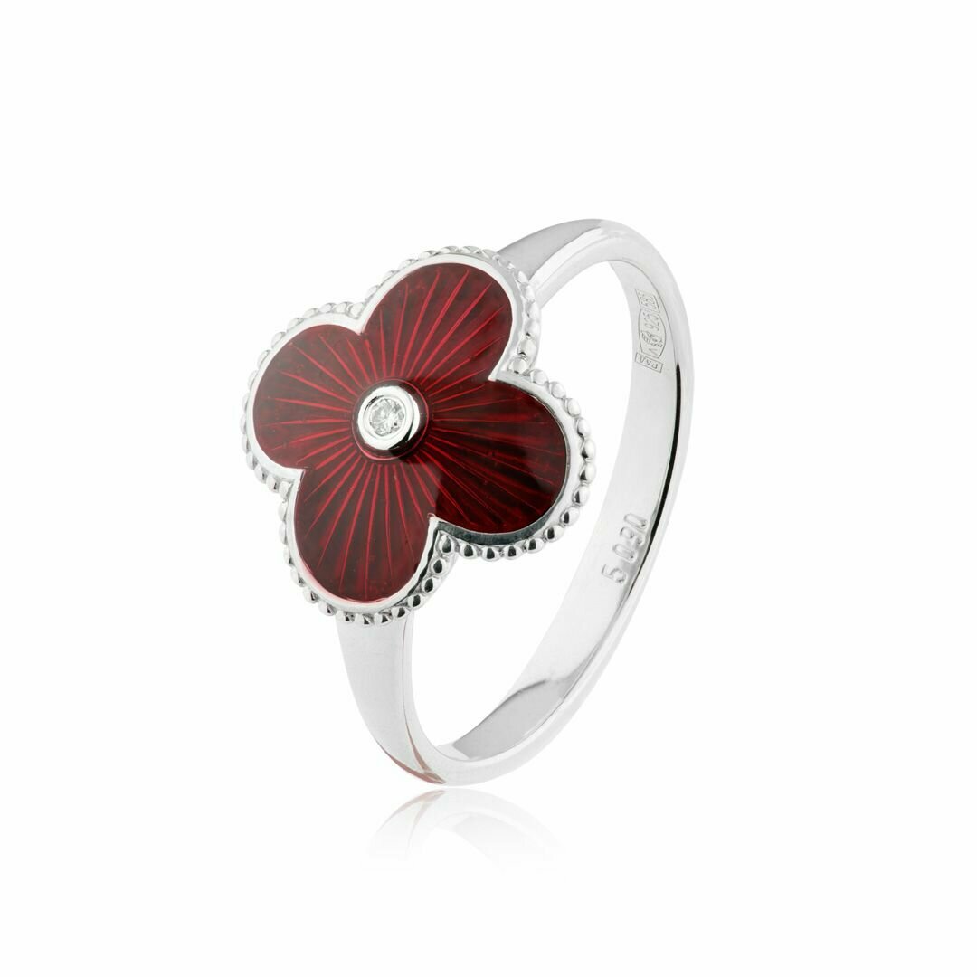 Кольцо, серебро, 925 проба, бриллиант