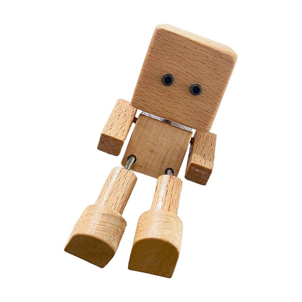 Деревянная кукла с качающимися ногами, фигурка деревянного человечка для декора автомобиля и рабочего стола