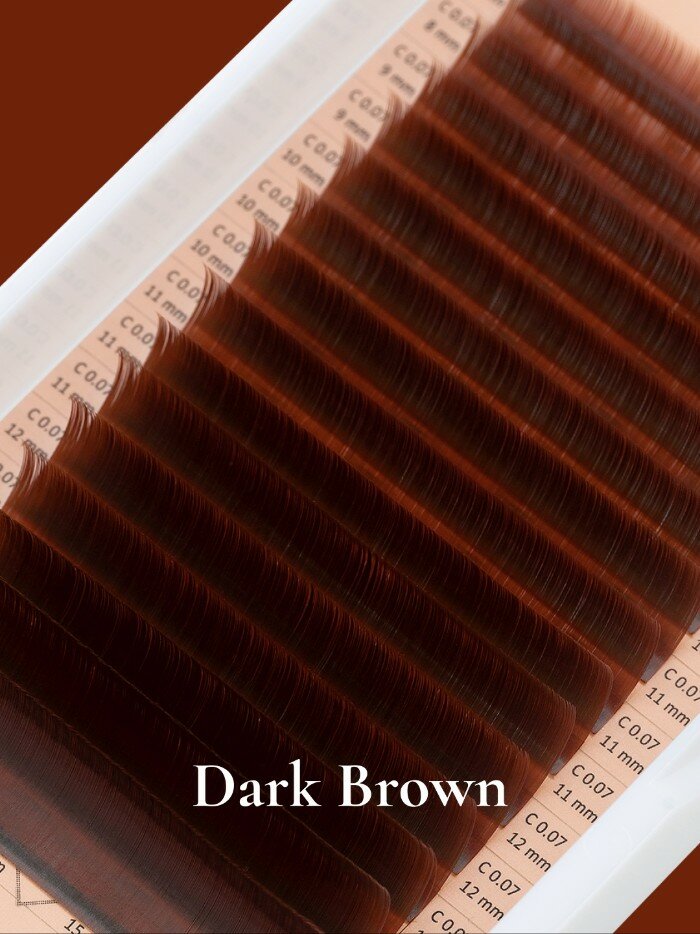 Тёмно-коричневые ресницы BARBARA (C 0.06 13mm)