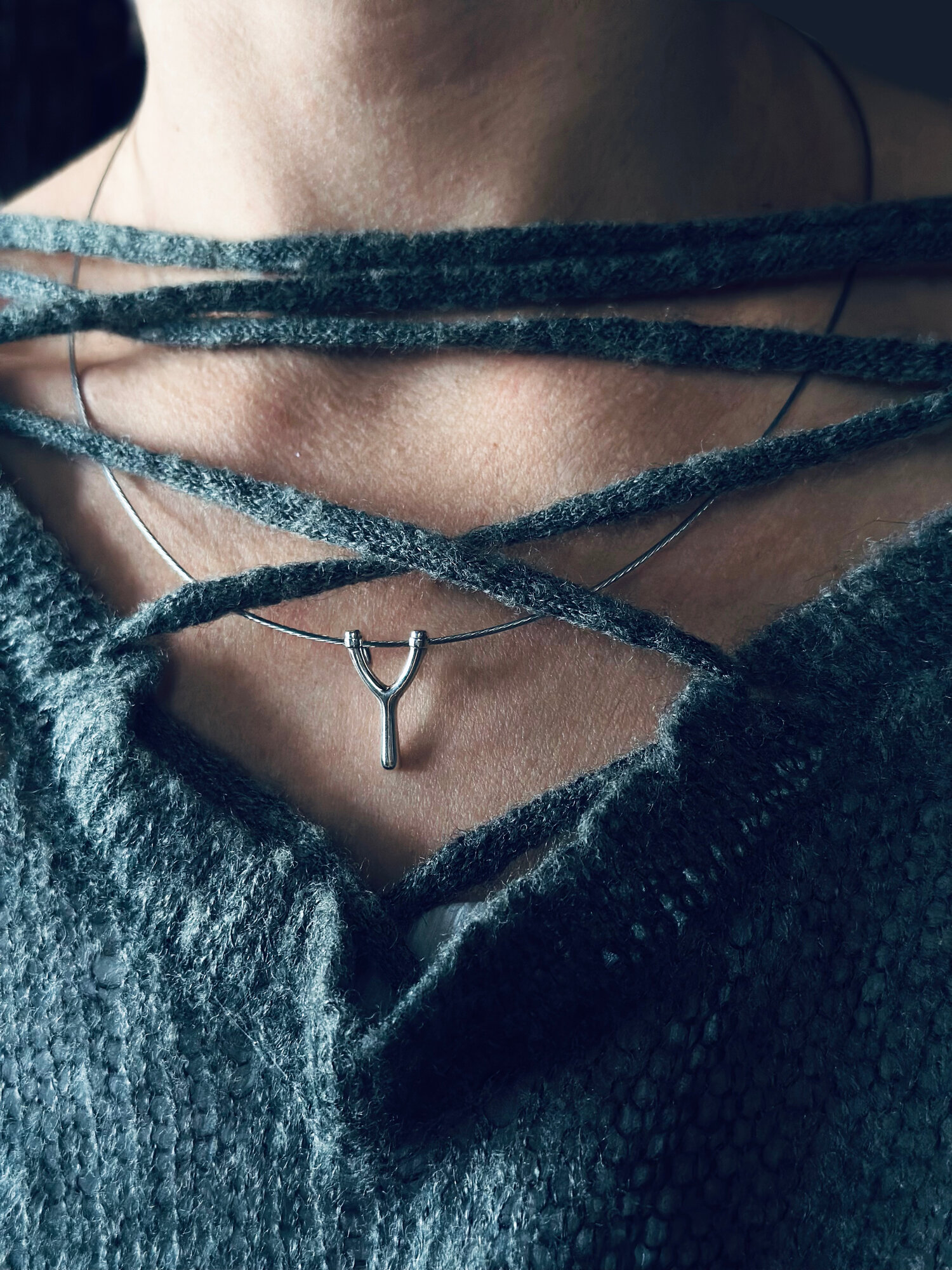 Подвеска, серебро, 925 проба, чернение