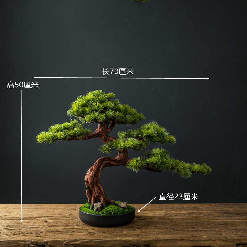Растение для украшения "Бонсай", массив дерева, черная сосна, зеленые листья