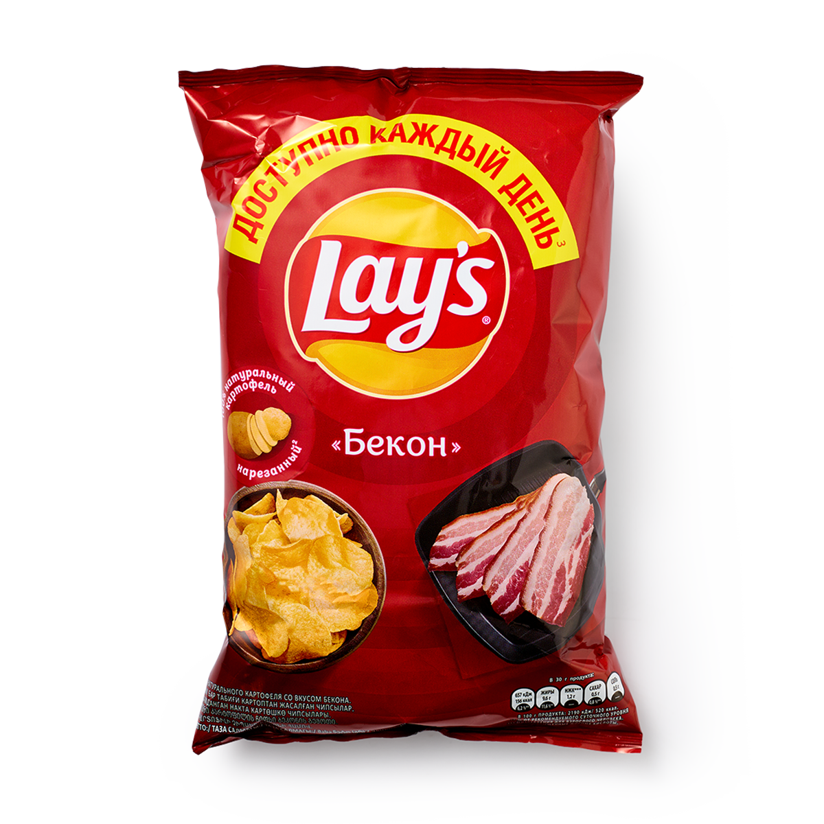 Чипсы Lay's картофельные, со вкусом бекона, 70 г, флоу-пак, 1 шт