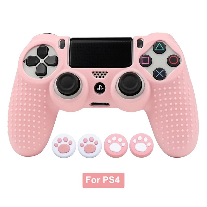 Розовый силиконовый чехол для контроллера Ralan для PS4/PS5/Xbox One S/Series X/Switch Pro For PS4 2