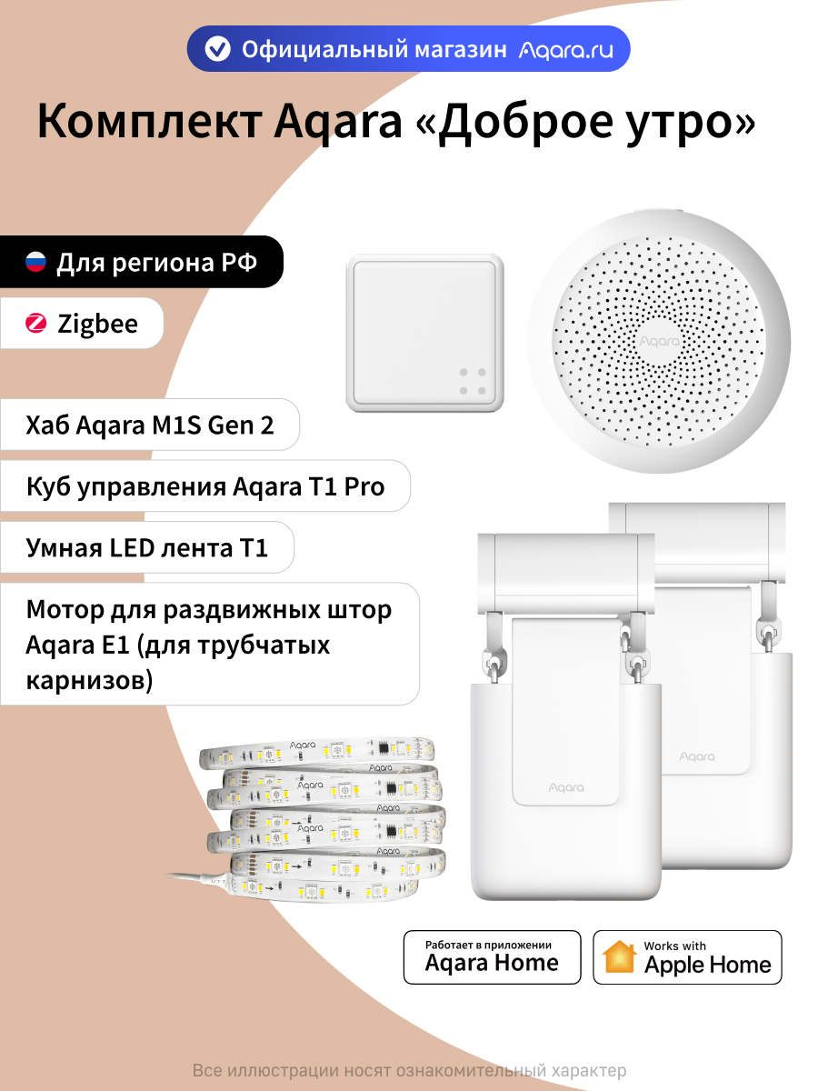 Комплект умного дома Aqara "Доброе утро" SGM055S, Zigbee 3.0